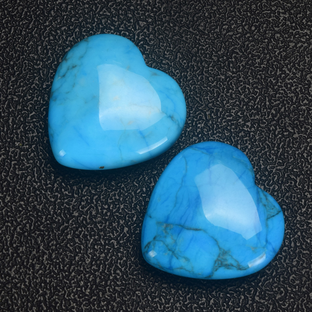 20mm 30mm 35mm Turquoise Heart Shape Gemstone Beads Natural Turquoise ...